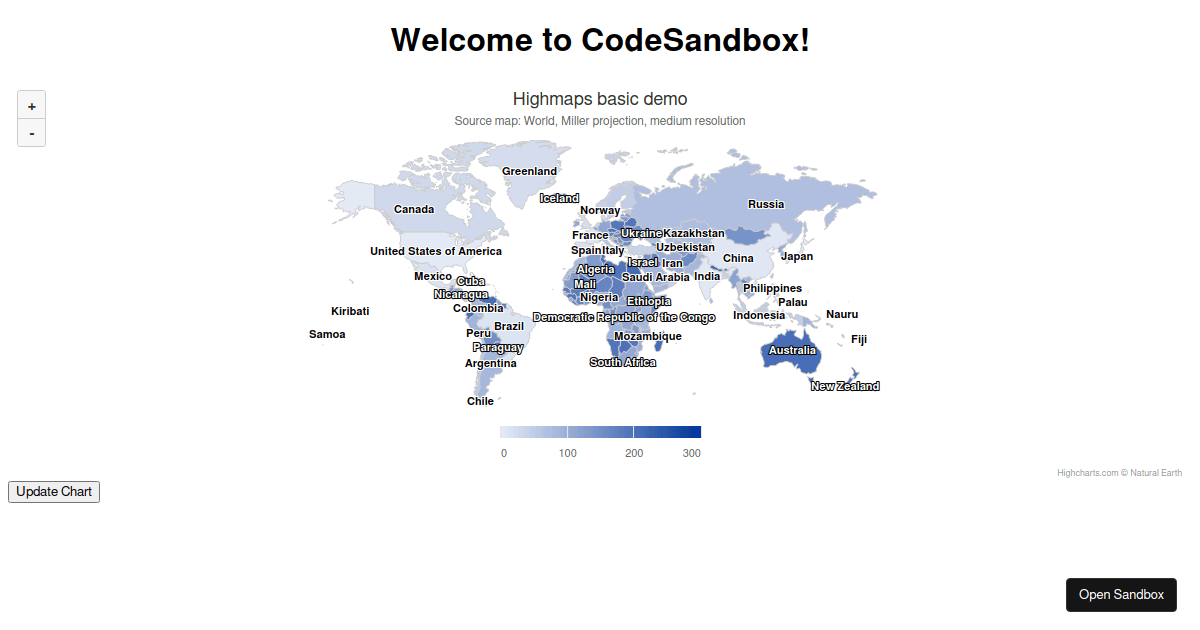 Highmaps v 2.0.1 - Codesandbox