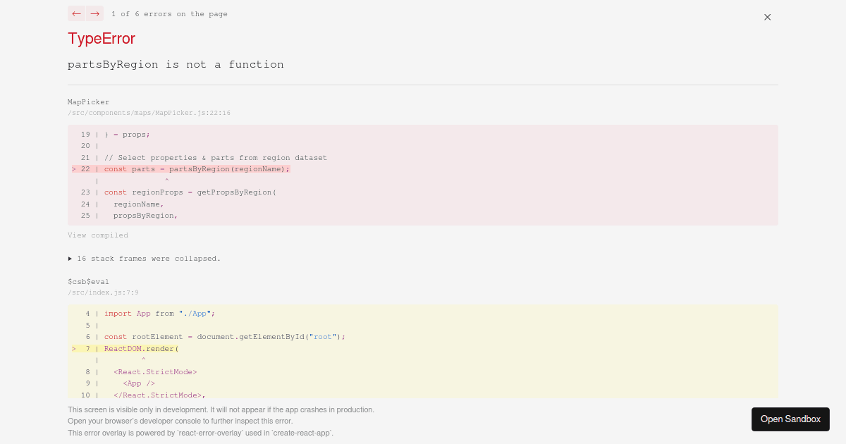 React Map Region Picker Codesandbox