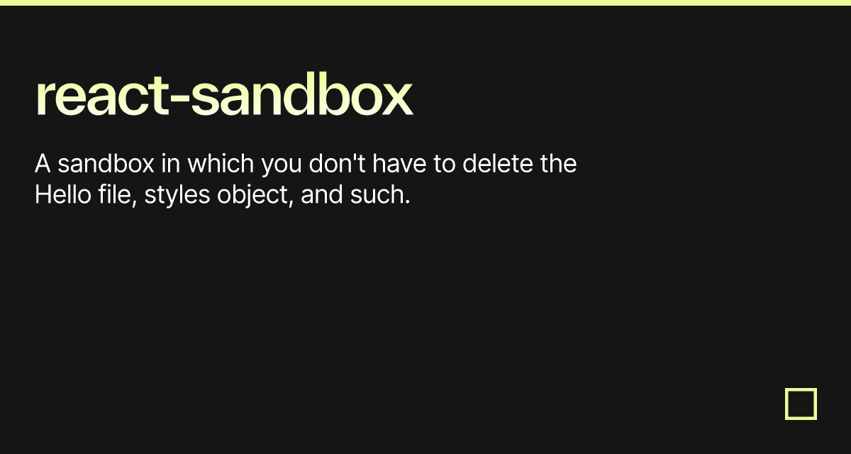 react-sandbox - Codesandbox