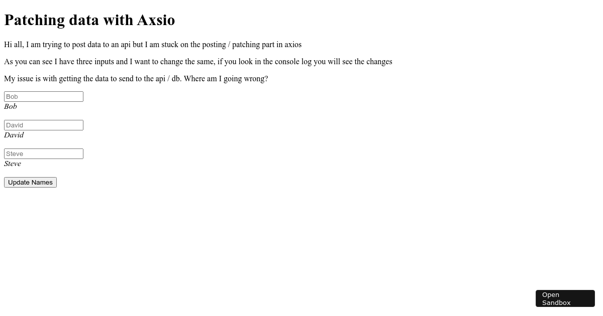 New React Dynamic Form Codesandbox
