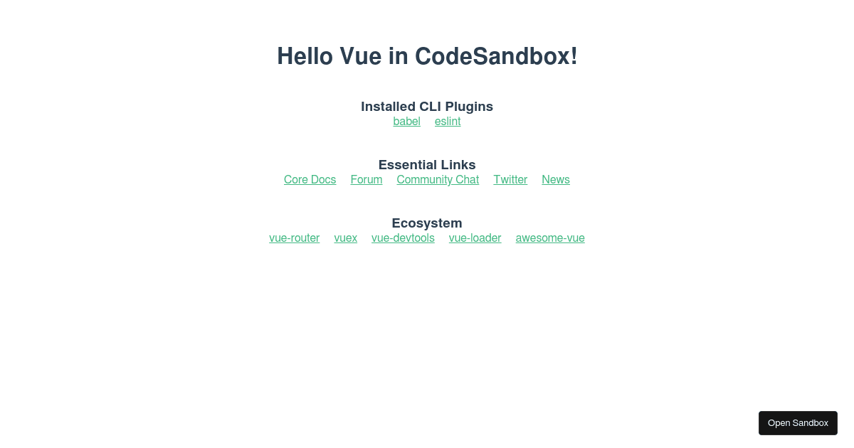 Vuetify Template - Codesandbox