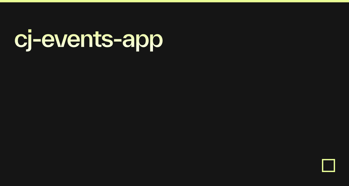 cj-events-app - Codesandbox