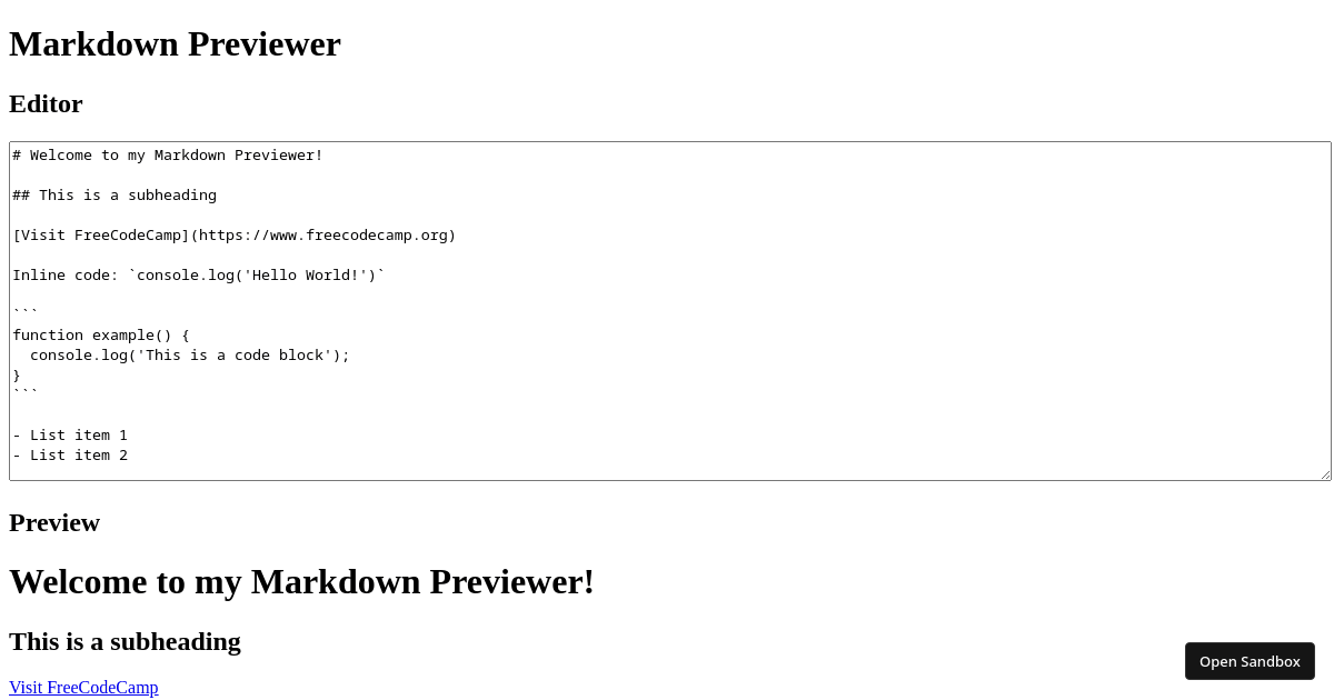 Markdown - Codesandbox