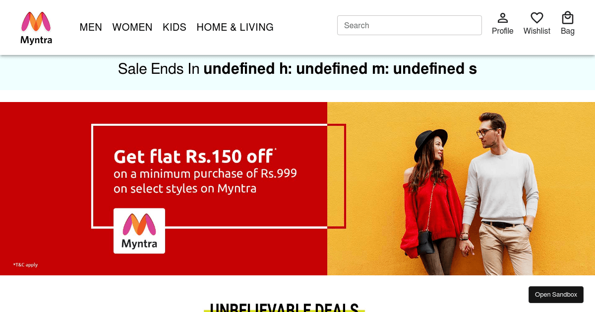 myntra - Codesandbox