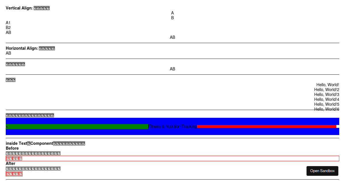 react-native styles Gallery - Codesandbox