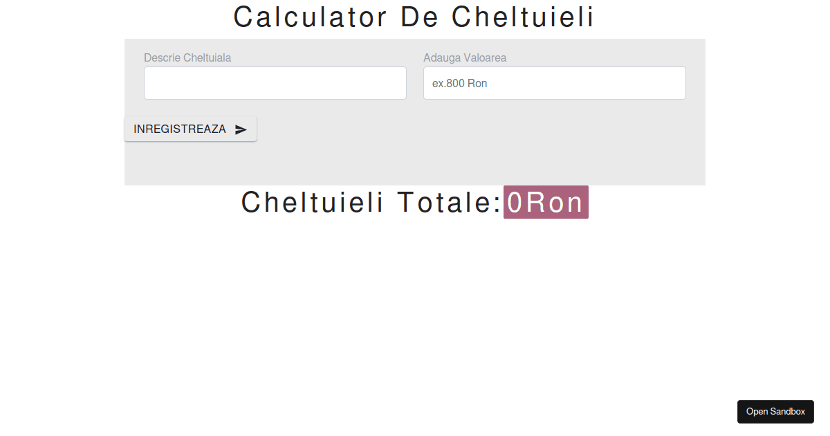 Calculator de cheltuieli - Codesandbox