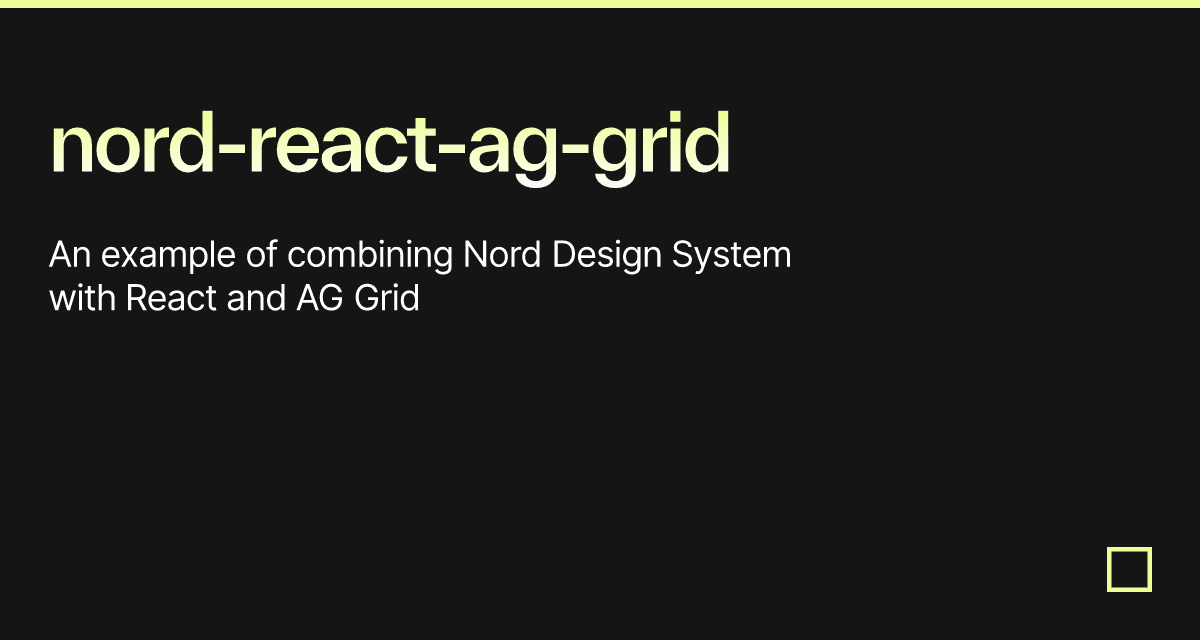 nord-react-ag-grid - Codesandbox