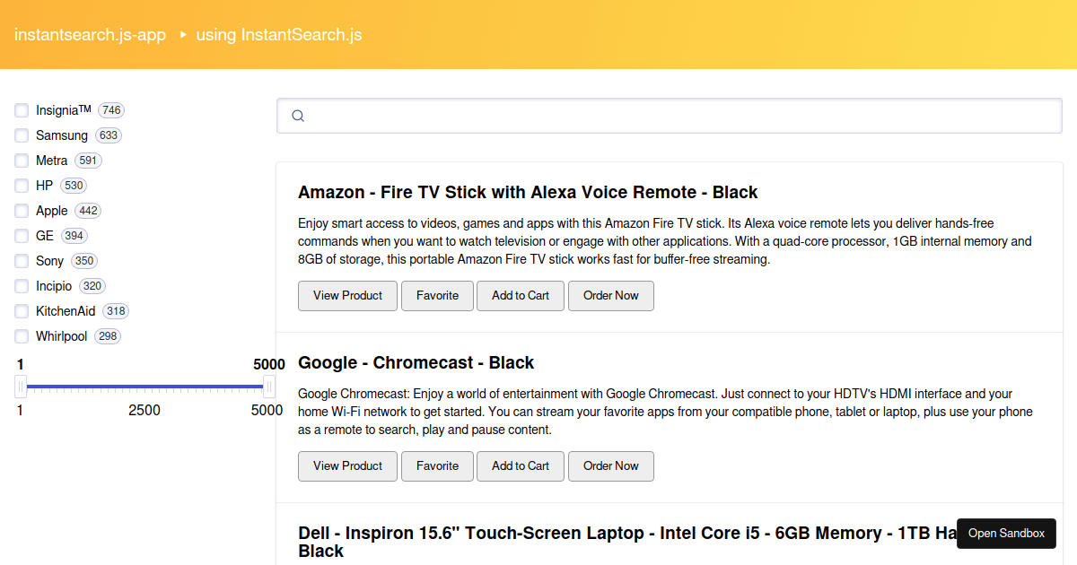 algolia/doc-code-samples - Codesandbox