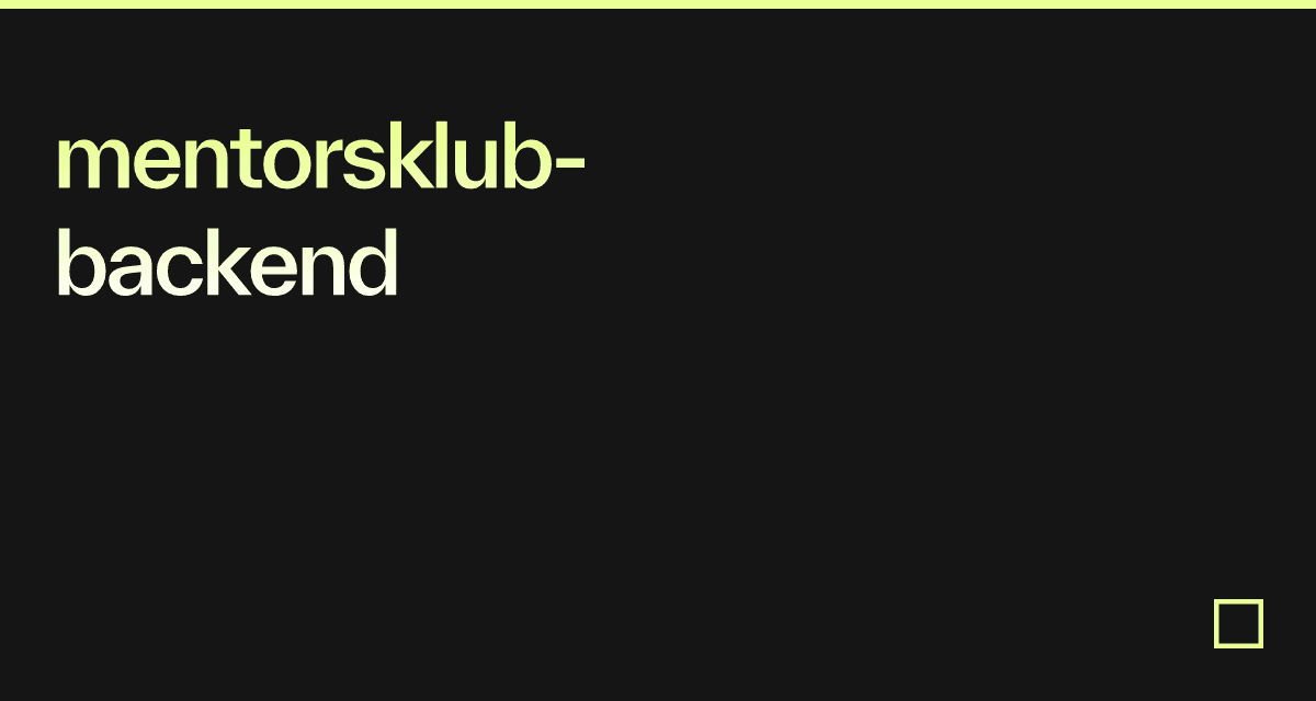 mentorsklub-backend - Codesandbox