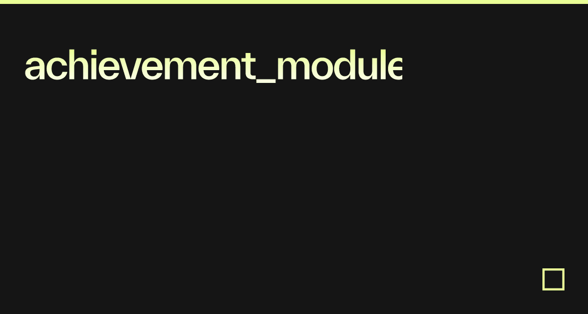 achievement_module - Codesandbox