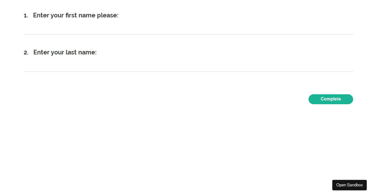 LARA Angular Codesandbox Survey - Codesandbox