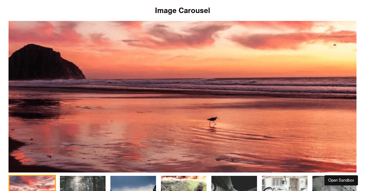React Image Carousel Codesandbox