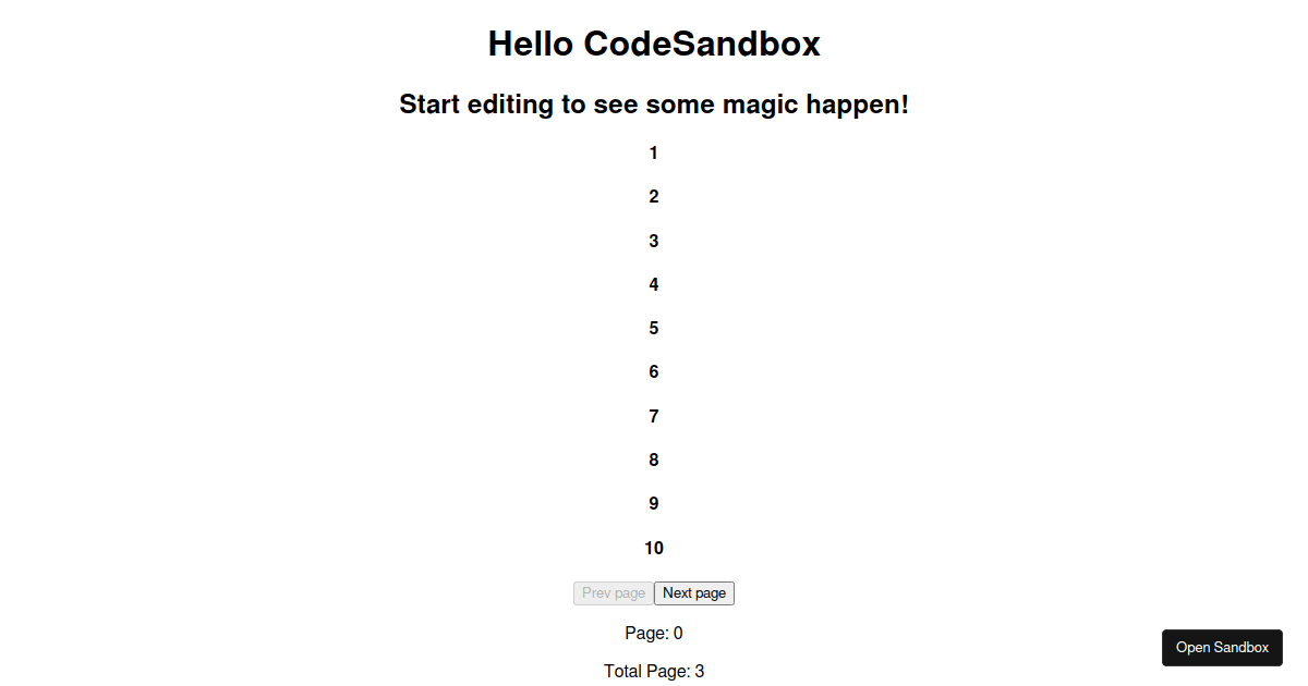 usePagination - React Hook - Codesandbox usePagination - React Hook - Codesandbox
