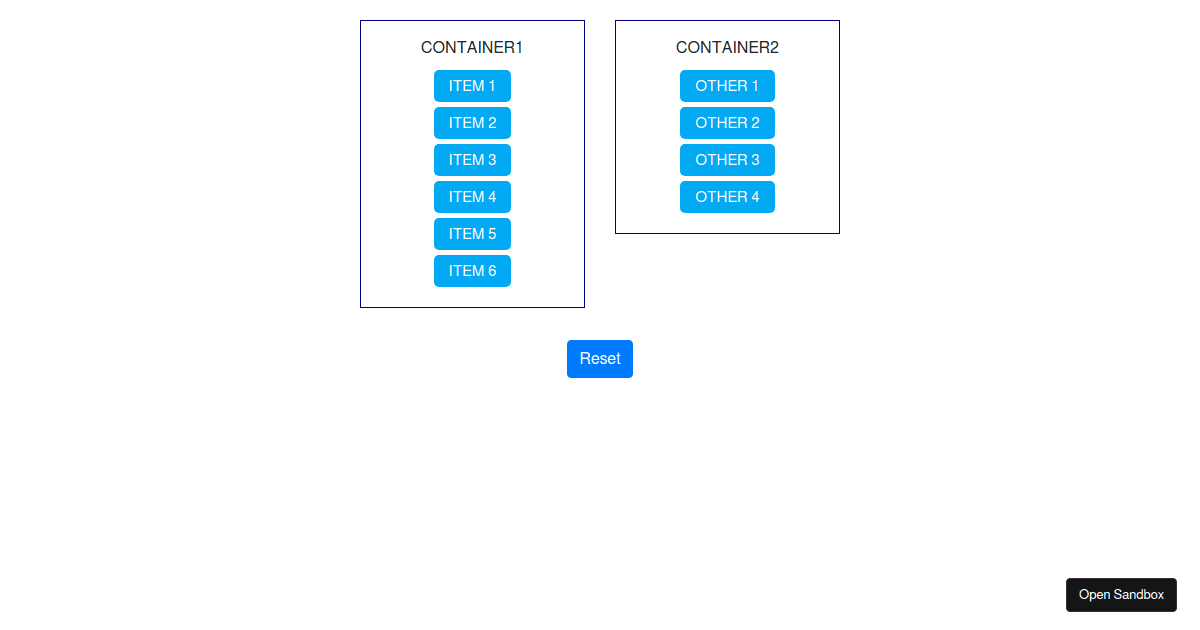 Draggable Items - Codesandbox
