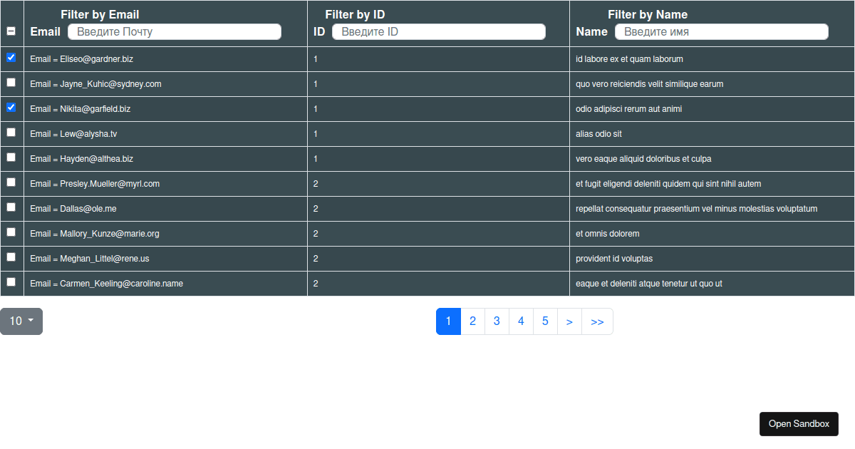 react-bs-table-next - Codesandbox