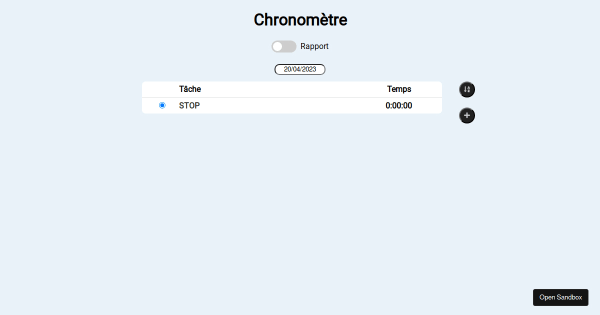 Chronomètre - Codesandbox