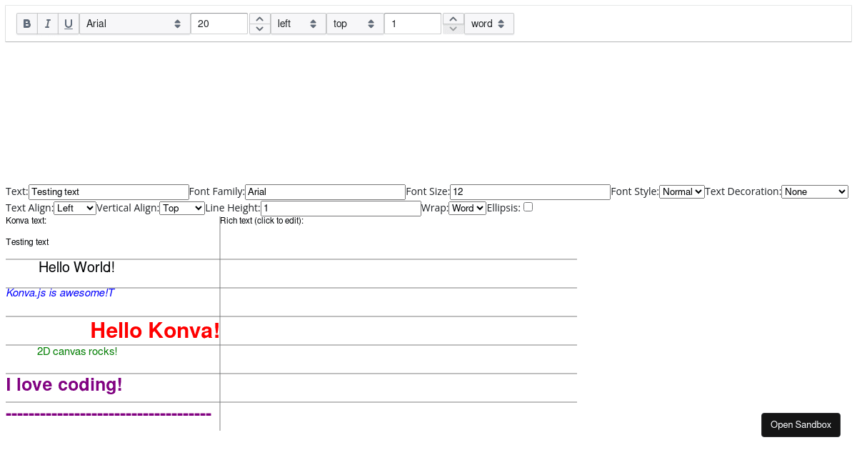react-konva-rich-text-editor (forked) - Codesandbox react-konva-rich-text-editor (forked) - Codesandbox