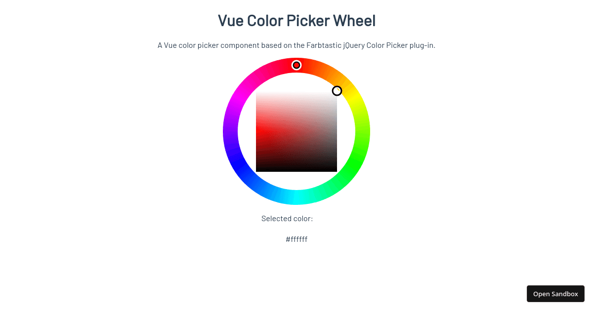 Vue Color Picker Wheel basic example (forked) - Codesandbox