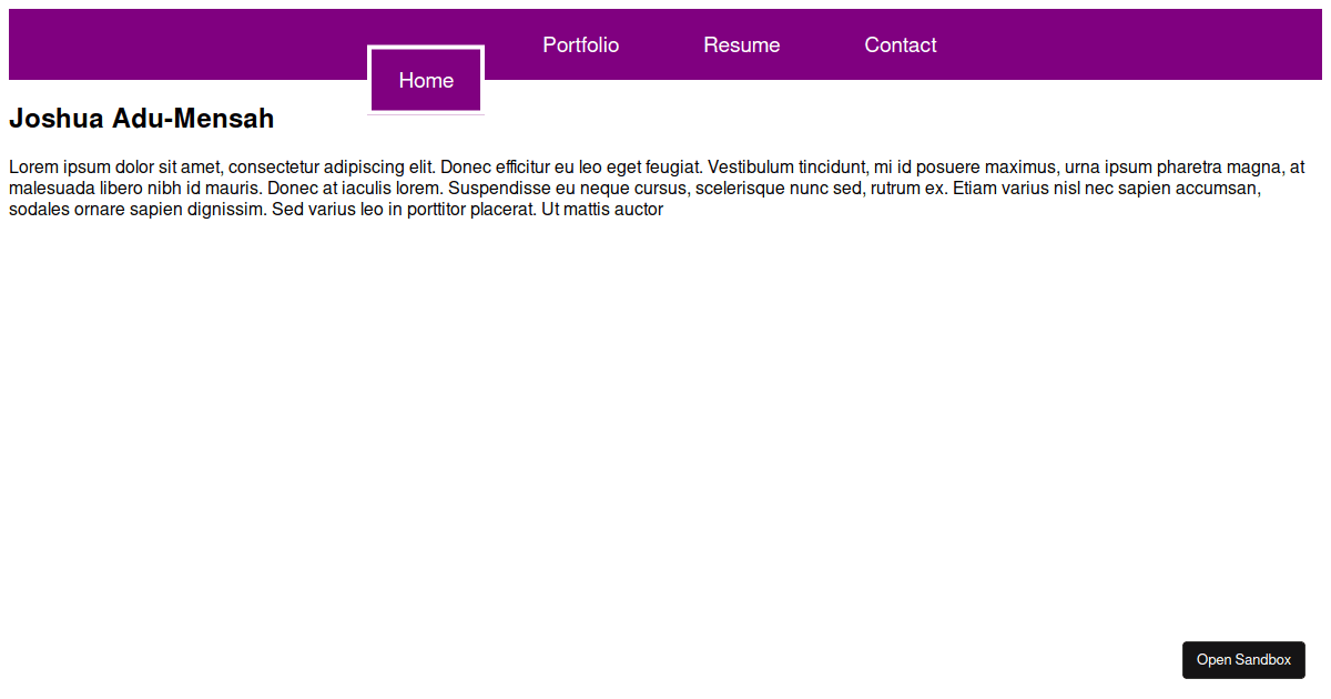joshuaadu/personal-website - Codesandbox