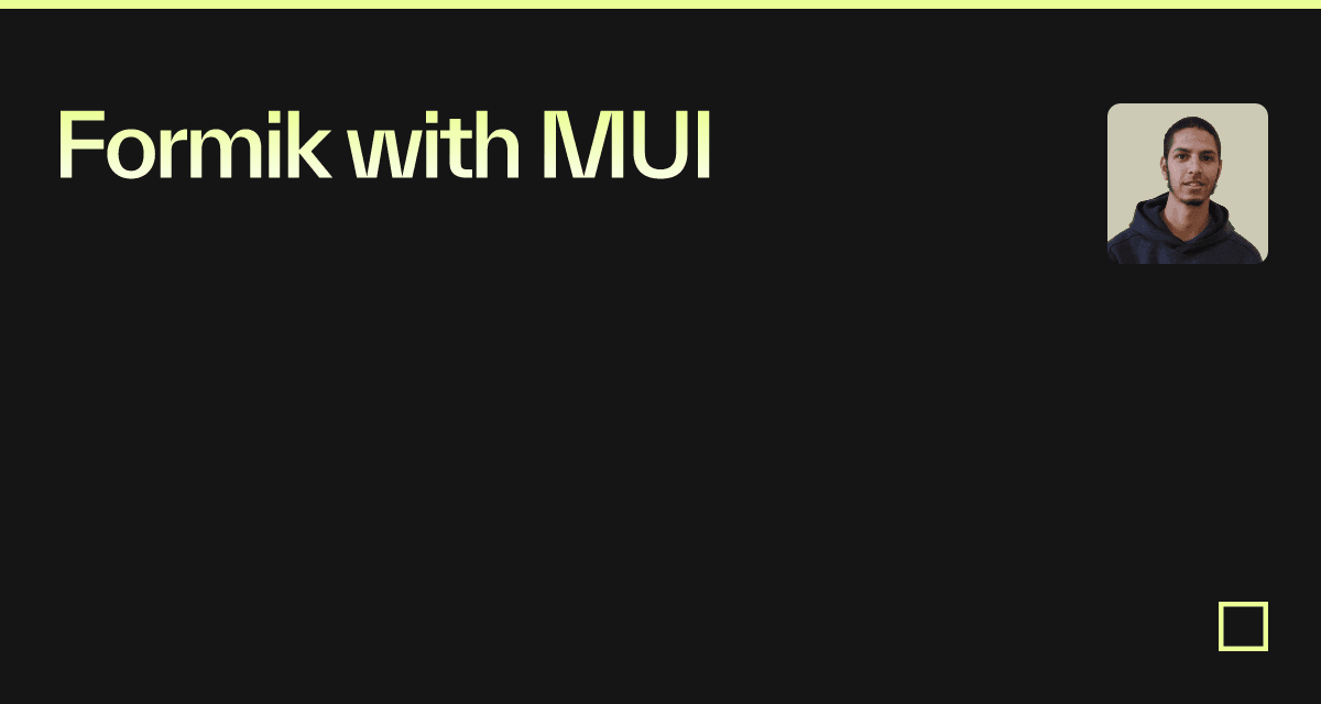 Formik with MUI - Codesandbox