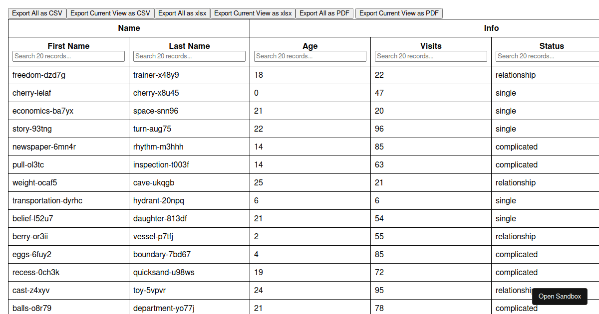 export-data - Codesandbox