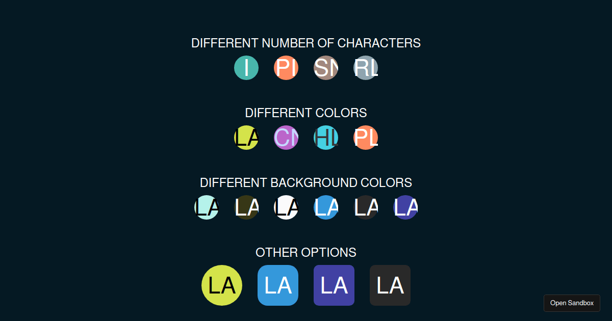 react-lettered-avatar (forked) - Codesandbox