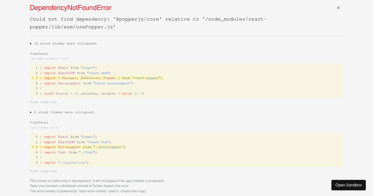 Autosuggest Codesandbox 3332