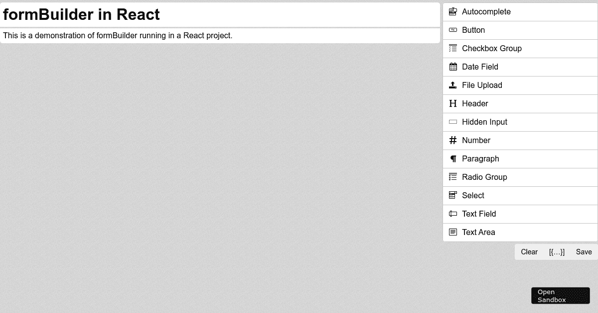 formbuilder-react - Codesandbox