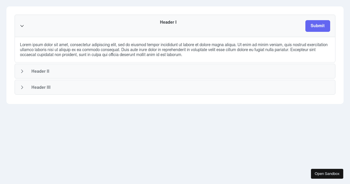 prime react DT -> Accordion header style change - Codesandbox