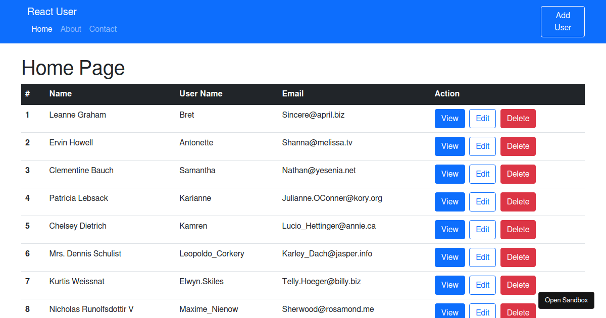 User Manager - Codesandbox