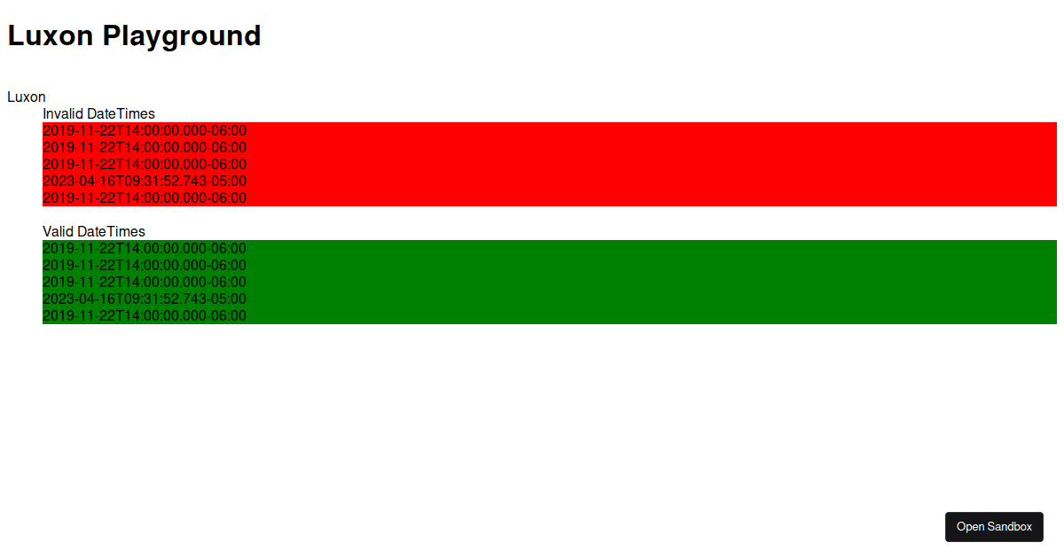 Luxon Playground (forked) - Codesandbox