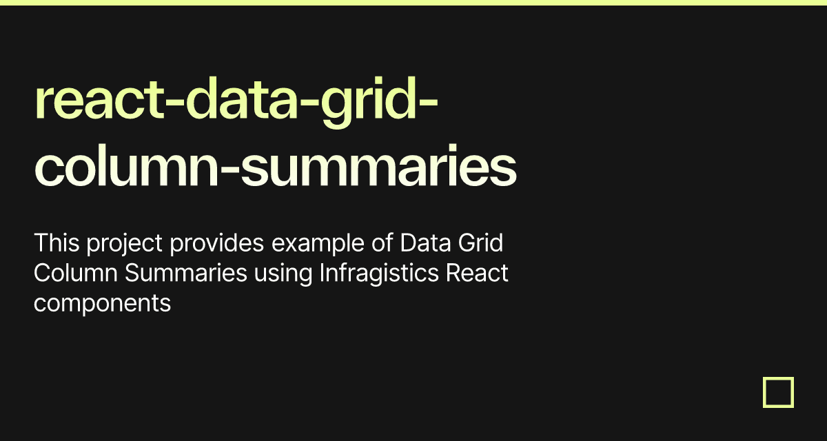 react-data-grid-column-summaries - Codesandbox react-data-grid-column-summaries - Codesandbox