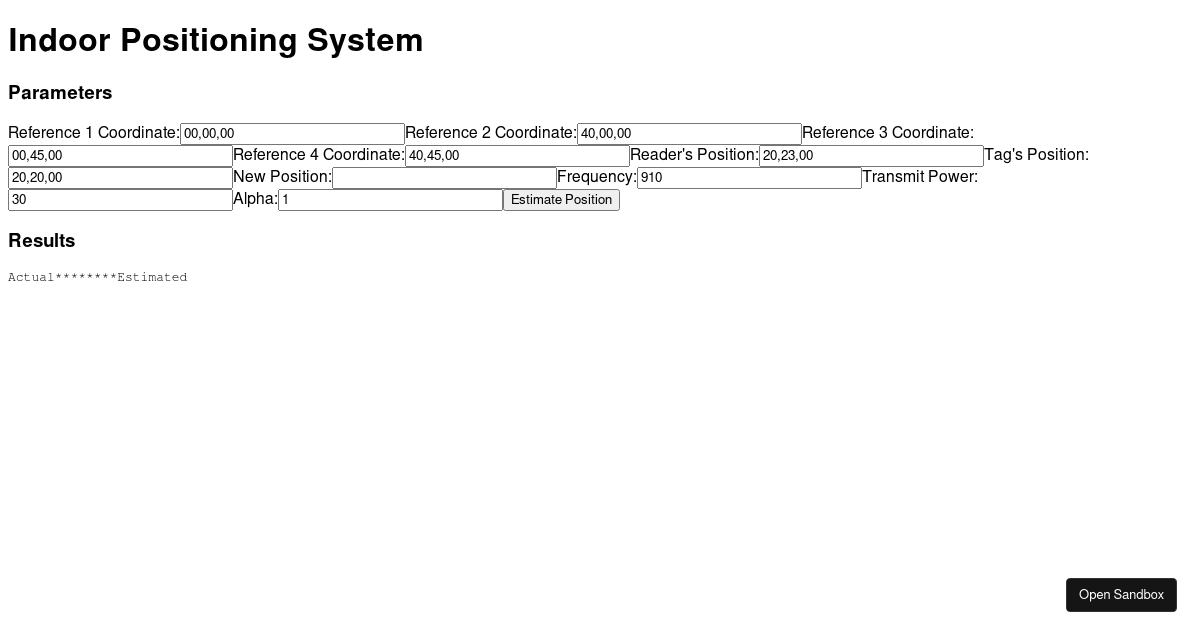 Indoor Positioning System - Codesandbox