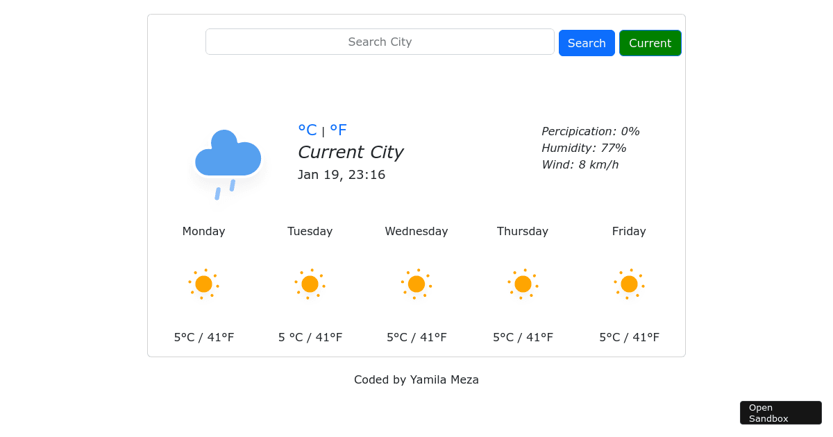 weather app - Codesandbox