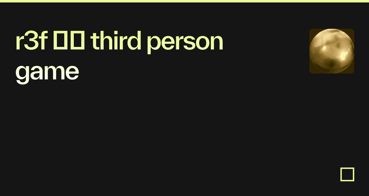 r3f ⚡️ third person game - Codesandbox