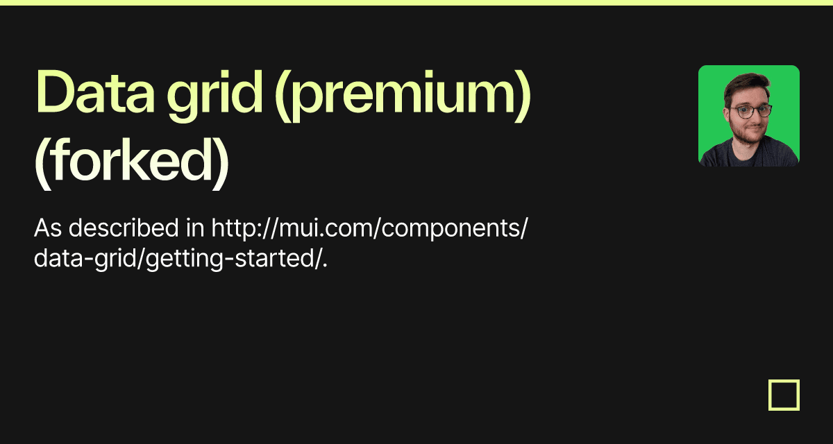 Data grid (premium) (forked) - Codesandbox