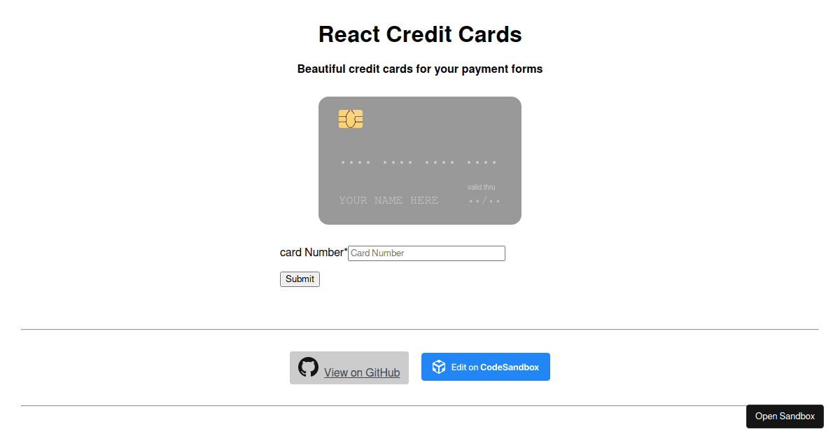 react-cradit-card - Codesandbox