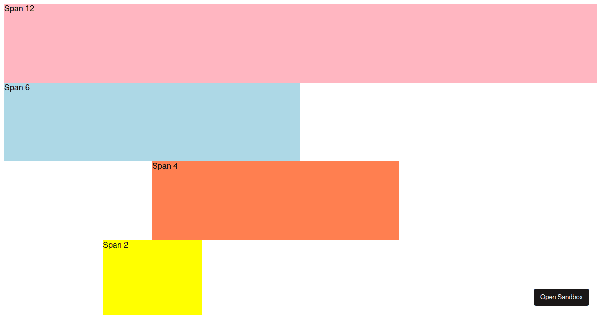 12-Span Grid: - Codesandbox