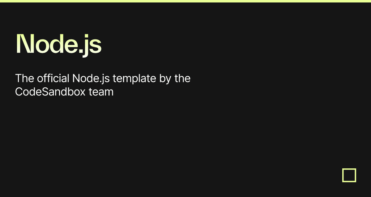 Node.js - Codesandbox