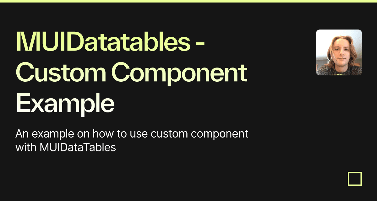 Muidatatables Custom Component Example Codesandbox