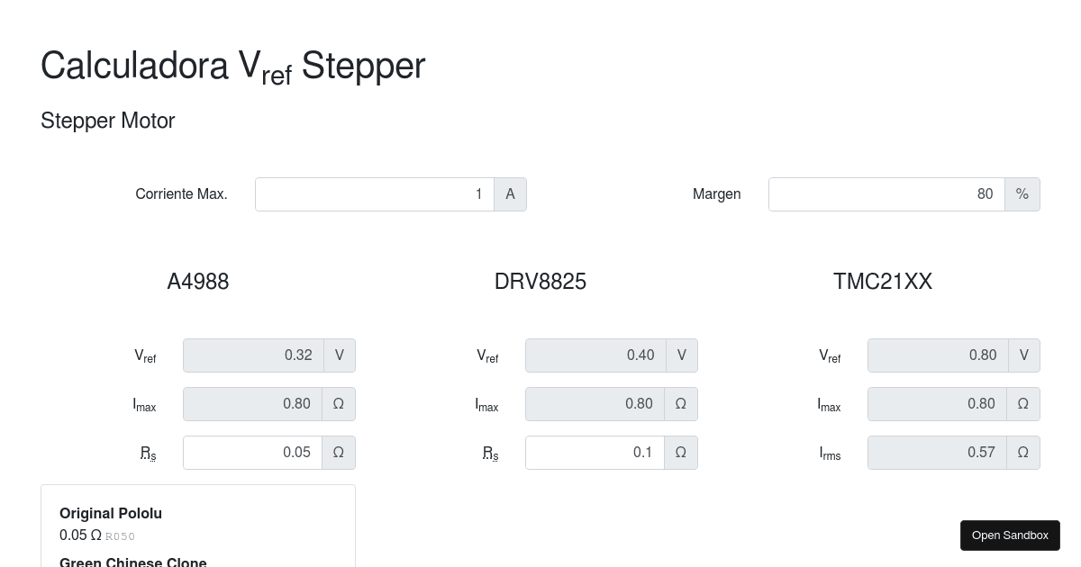 3DWork LABS - Calculadora Vref - Codesandbox