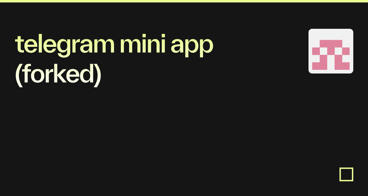 telegram mini app (forked) - Codesandbox
