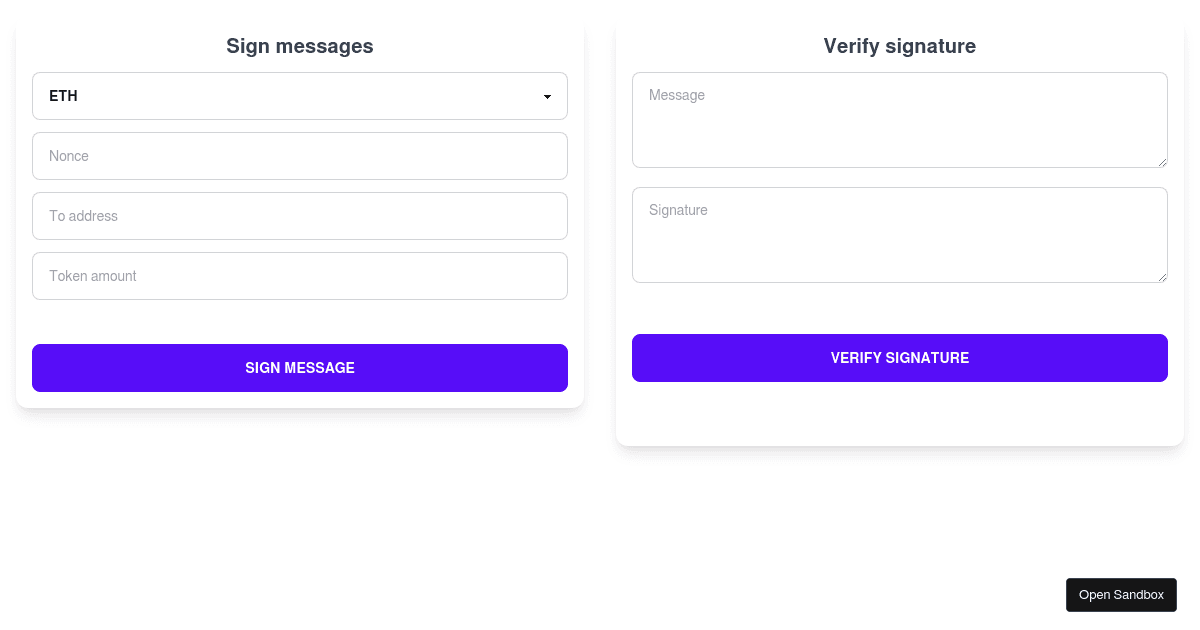 !react-eth-metamask-signatures - Codesandbox