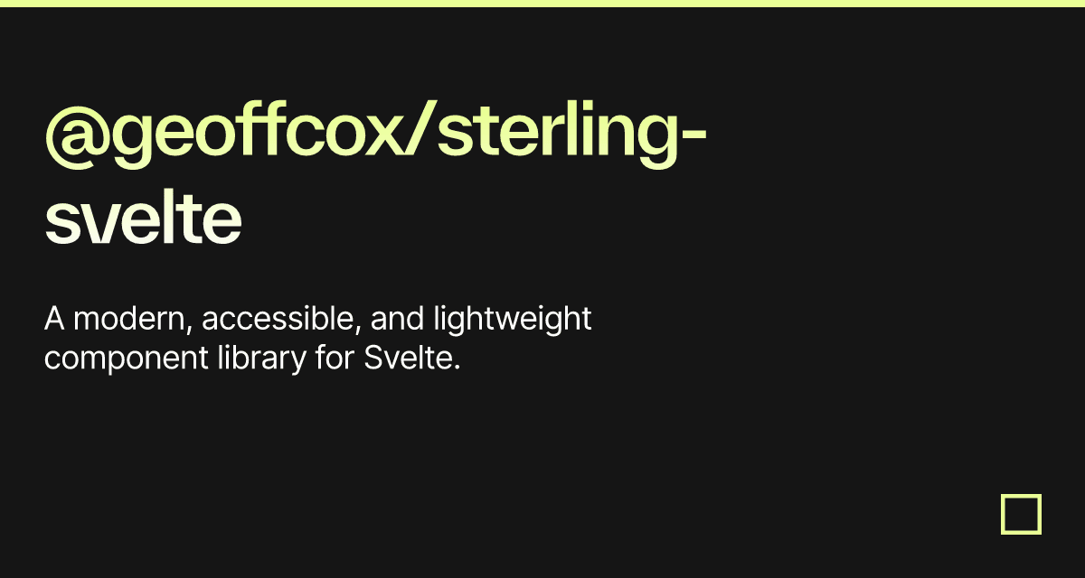 @geoffcox/sterling-svelte - Codesandbox