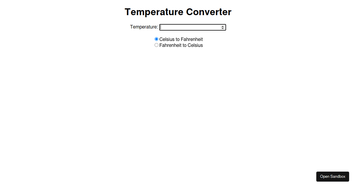 Temperature Converter - Codesandbox