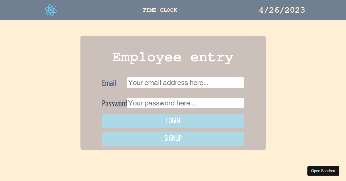 time-clock - Codesandbox
