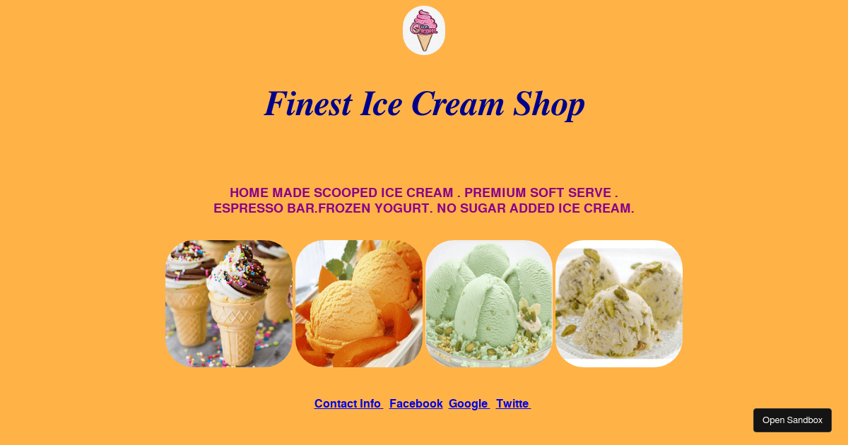 ICE CREAM PARLOUR - Codesandbox