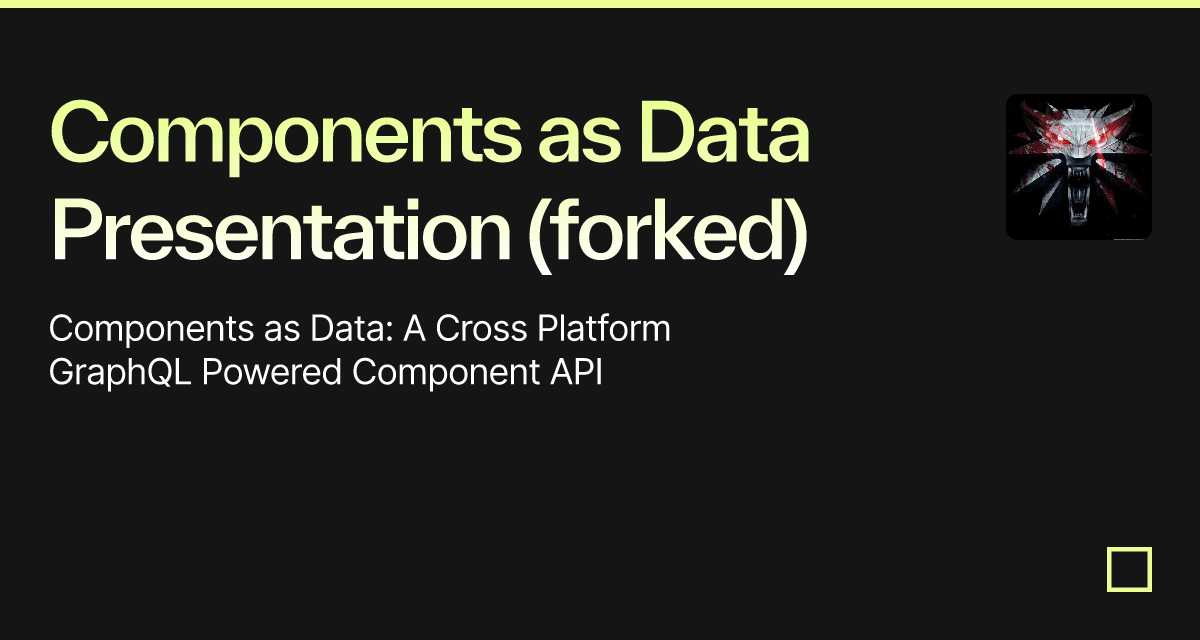 Components as Data Presentation (forked) - Codesandbox