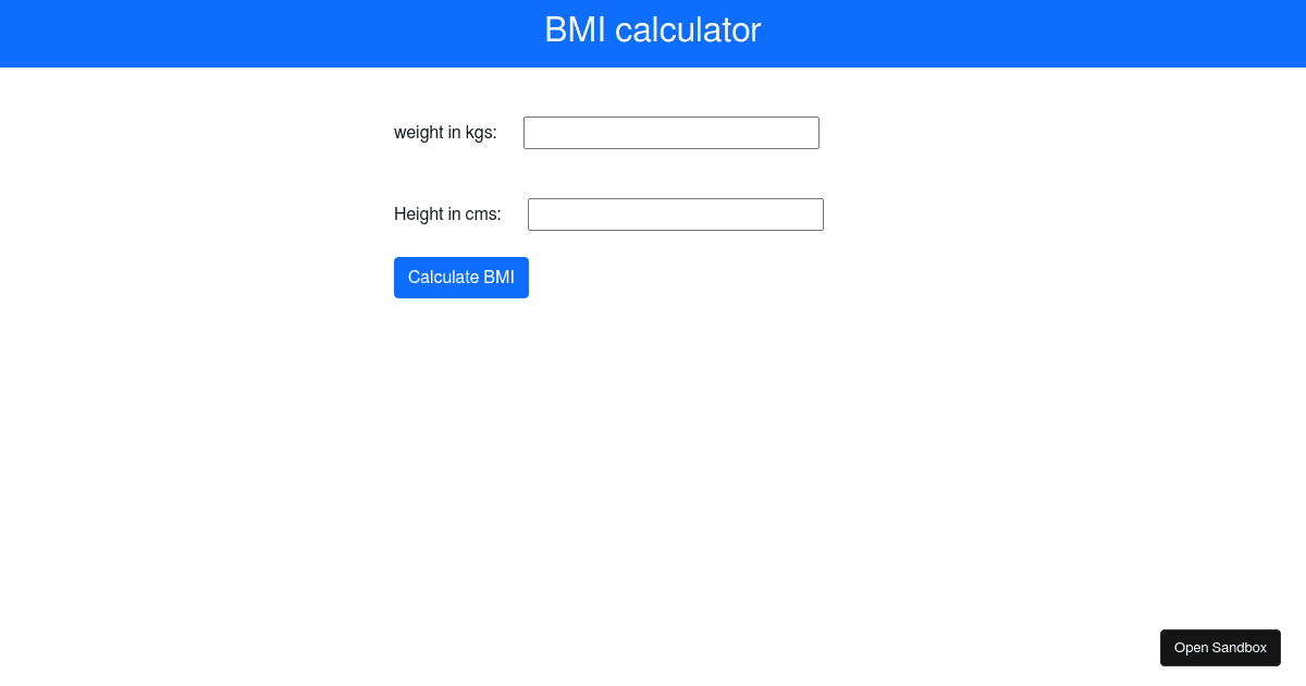 BMI calculator - Codesandbox