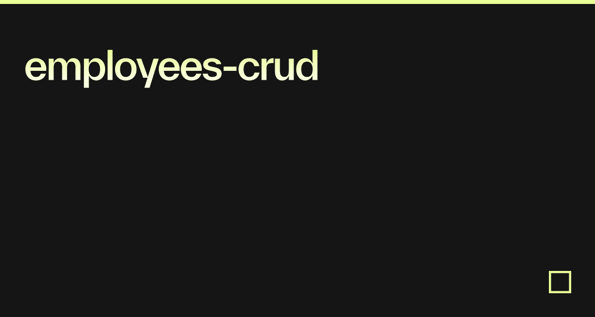 employees-crud - Codesandbox